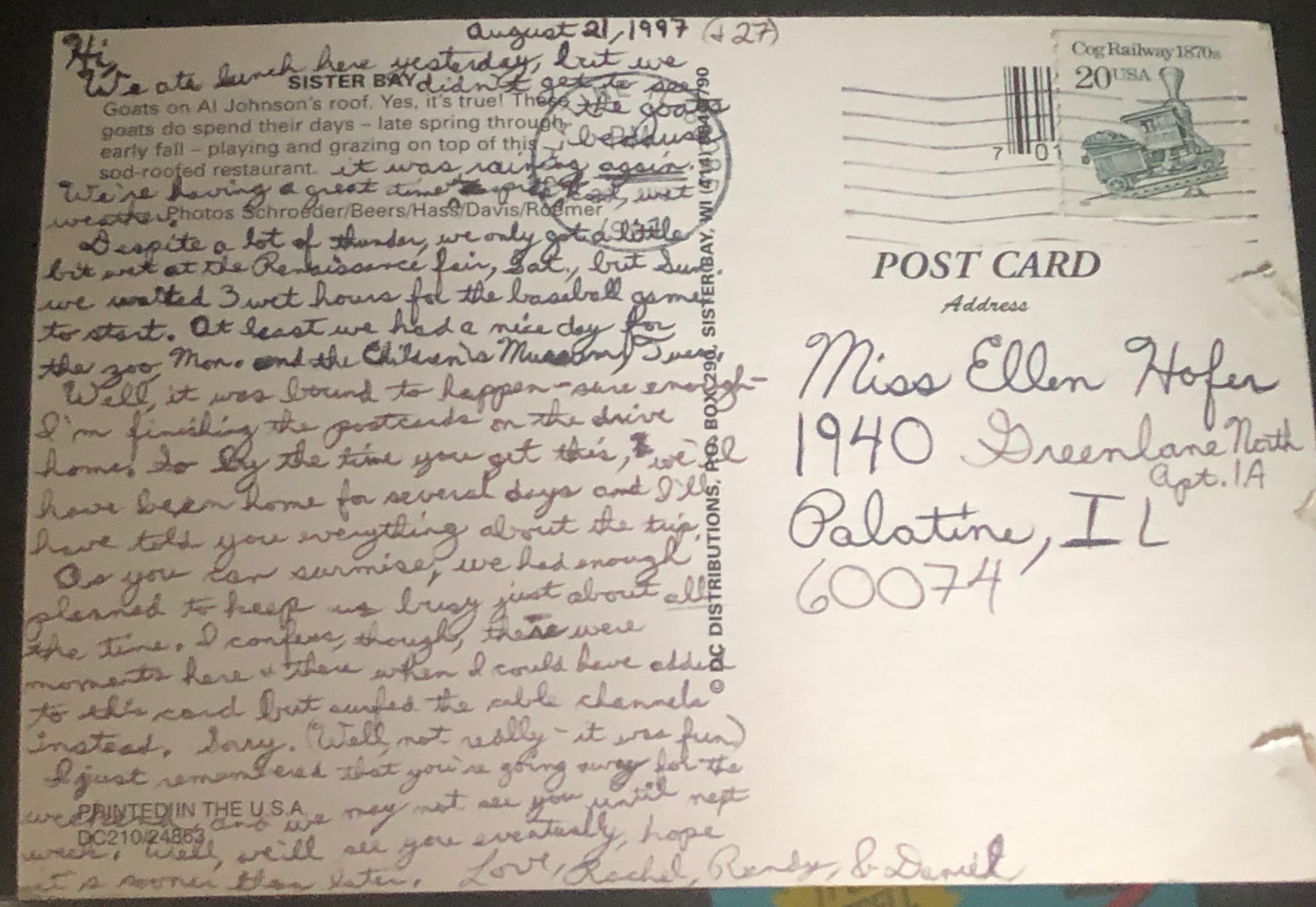 from Rachel: Hi, Ellen – Letters to Rachel