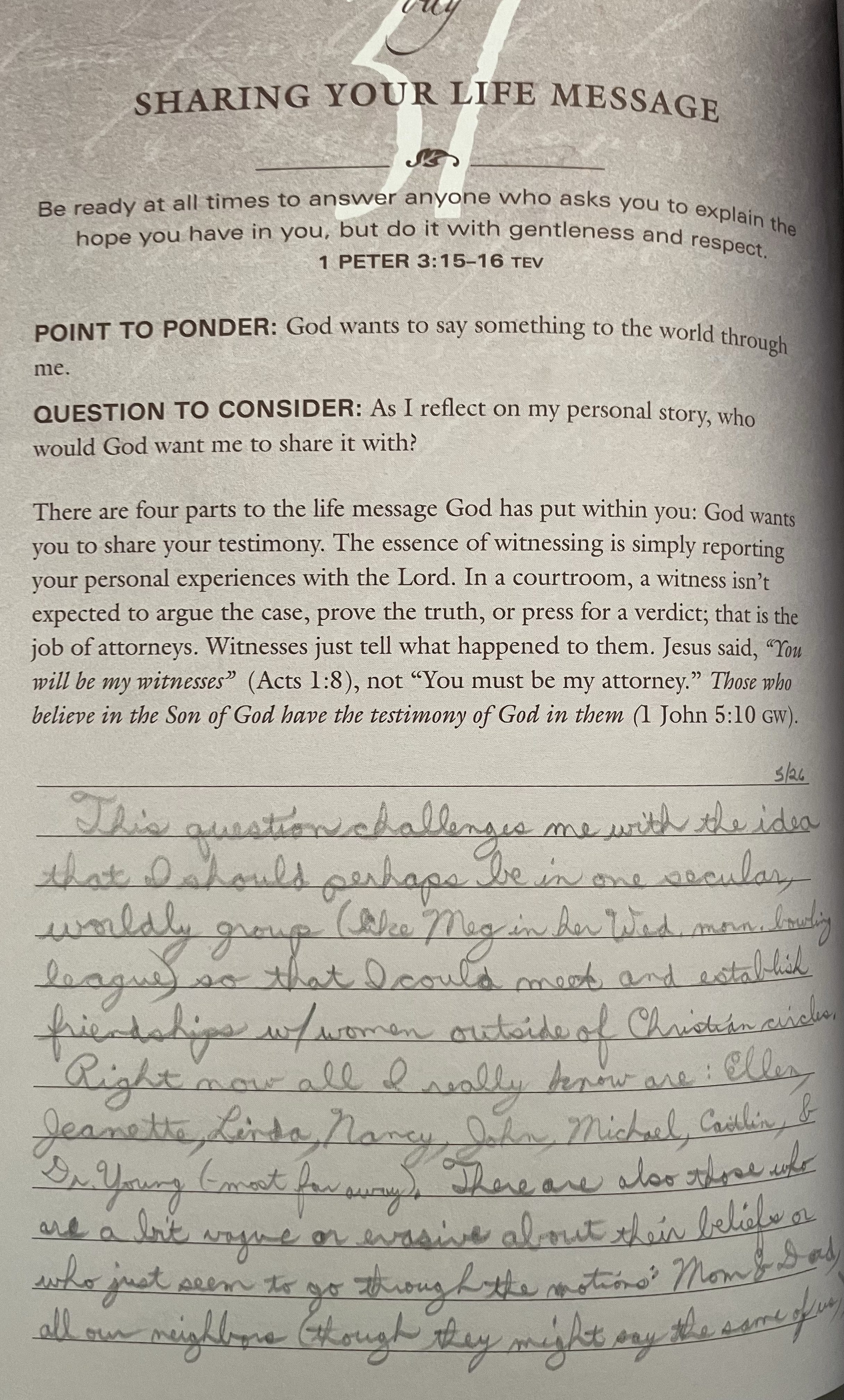 from Rachel: Sharing Your Life Message – Letters to Rachel
